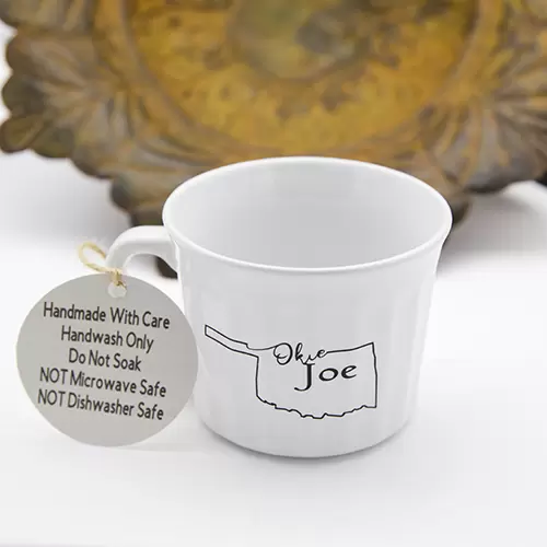 Okie Joe Mug and Soup Bowl - White - Made in Oklahoma Mug